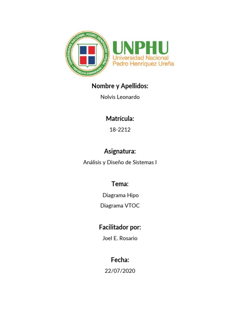 Diagramas Hipo y VTOC: Análisis | PDF