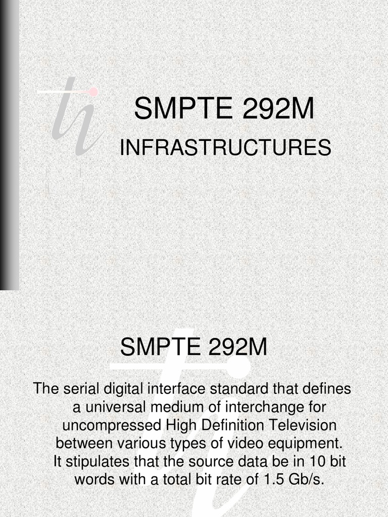 Smpte 292M: Infrastructures | PDF | Electrical Engineering ...