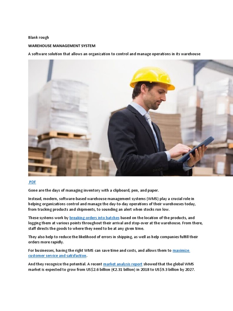 Warehouse Management System | PDF | Warehouse | Delivery (Commerce)