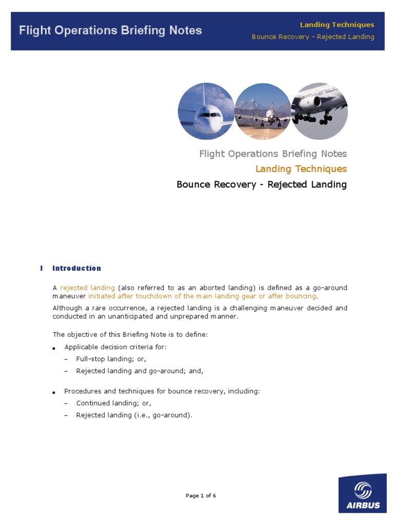 Bounce Recovery and Rejected Landings | PDF | Takeoff | Aviation Safety