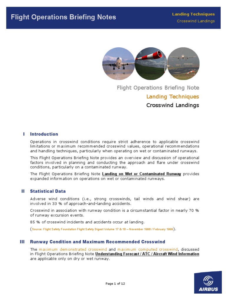 Flight Operations Briefing Note | PDF | Aviation | Aircraft