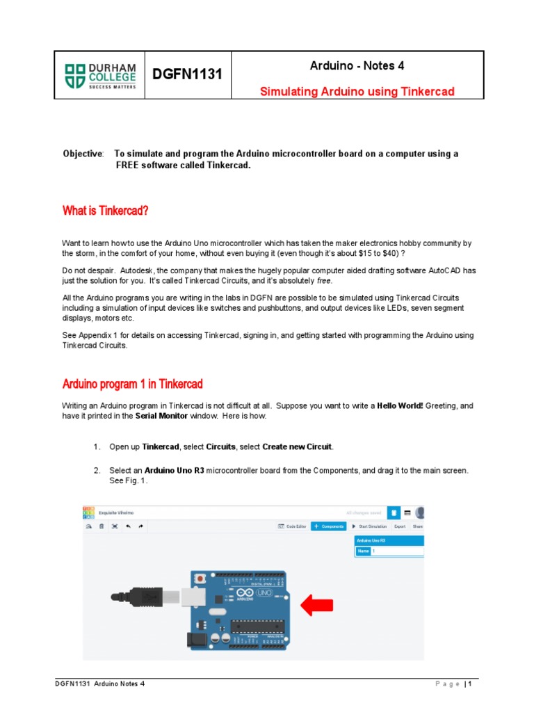 DGFN1131: What Is Tinkercad? | PDF | Arduino | Resistor
