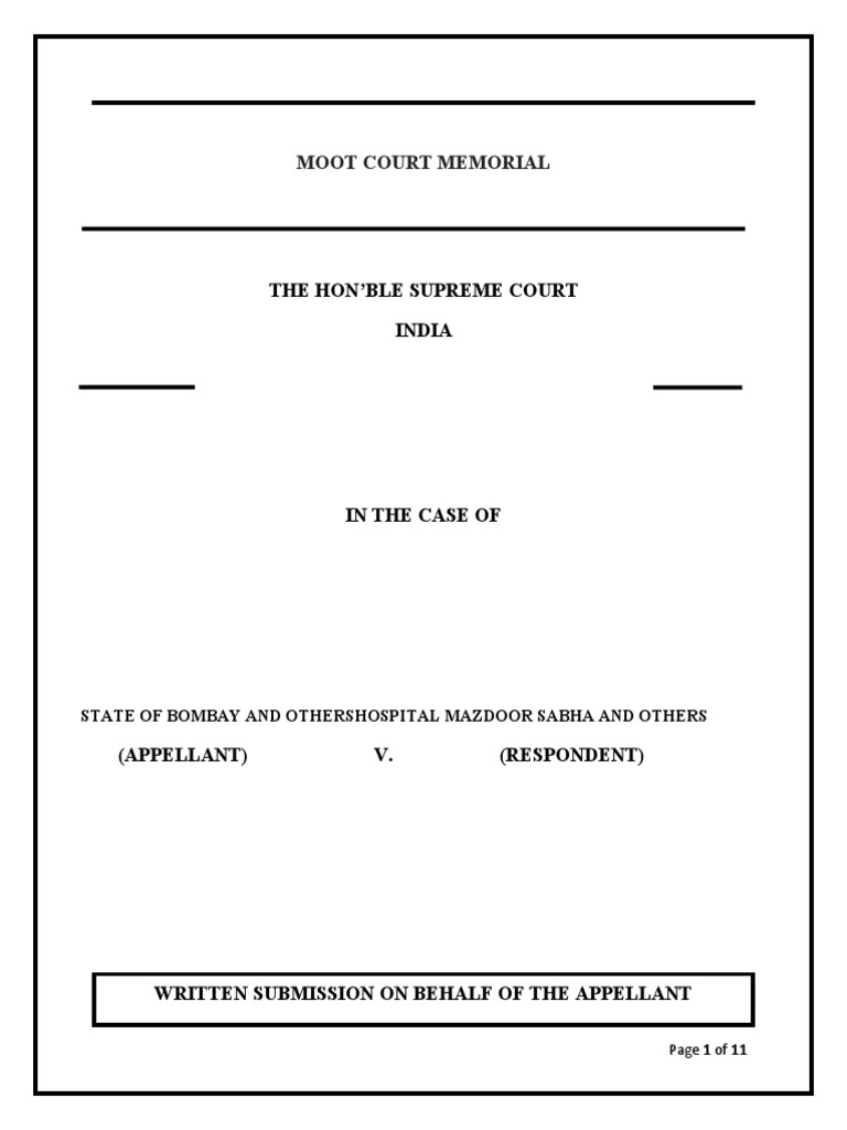Moot Court Memorial | PDF | Supreme Court Of India | Jurisdiction