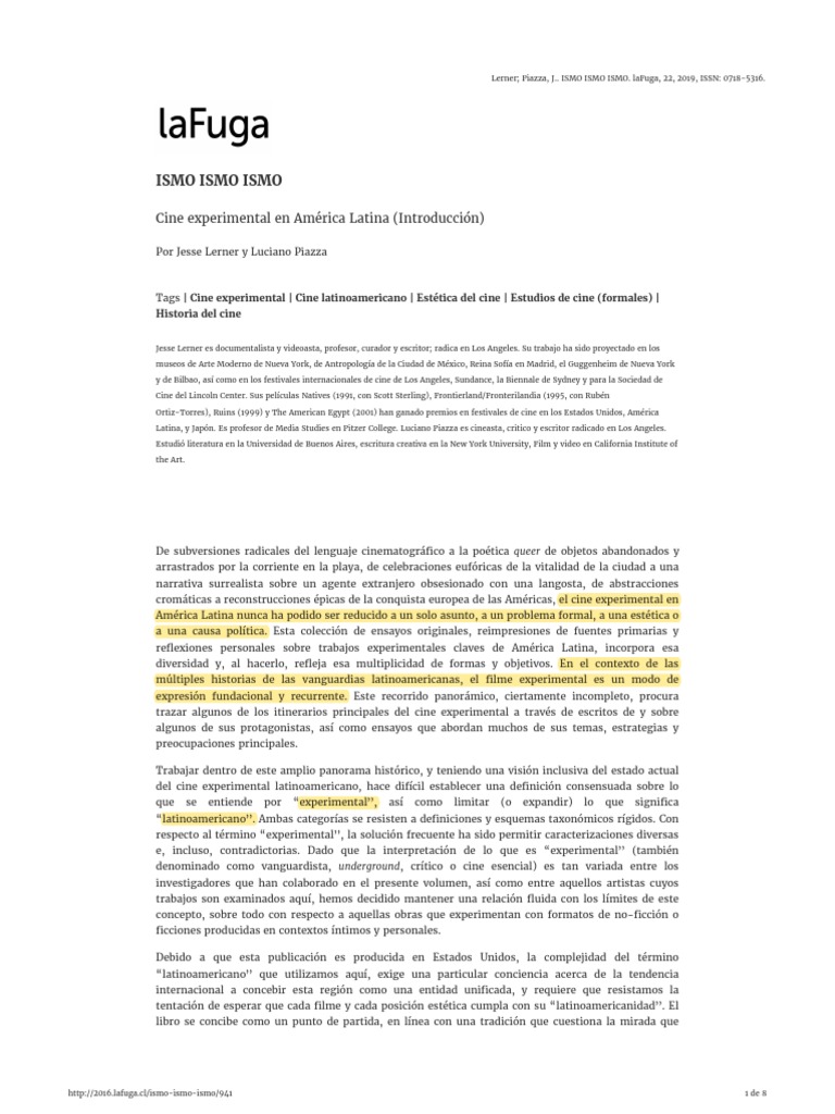 Ismo Ismo Ismo | PDF | Vanguardia | America latina