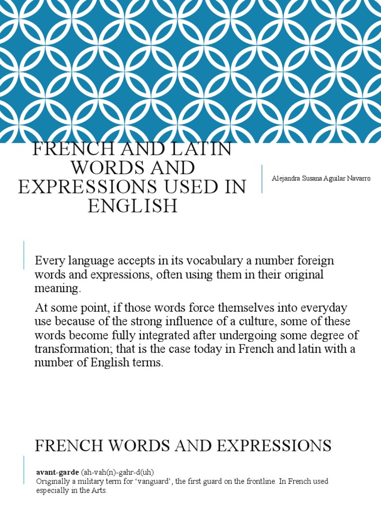 French and Latin Expressions in English | PDF