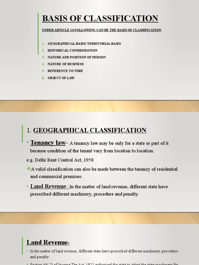 Basis of Classification | PDF