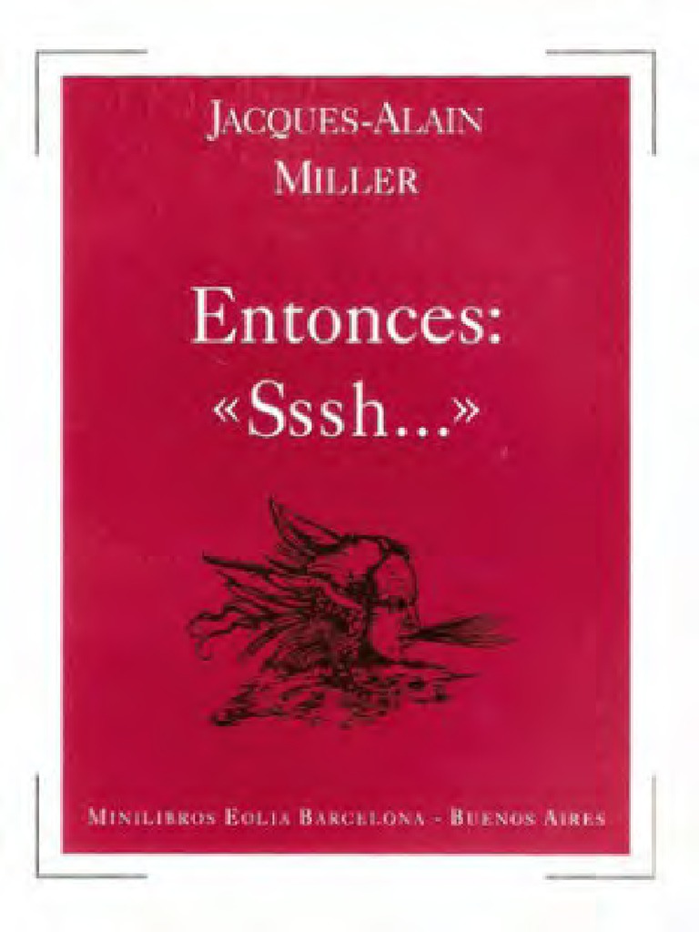 Entonces SSSH Jacques Alain Miller PDF | PDF