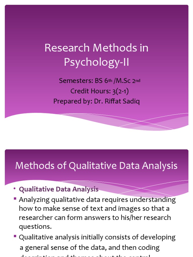 Qualitative Data Analysis in Psychology | PDF | Qualitative Research ...