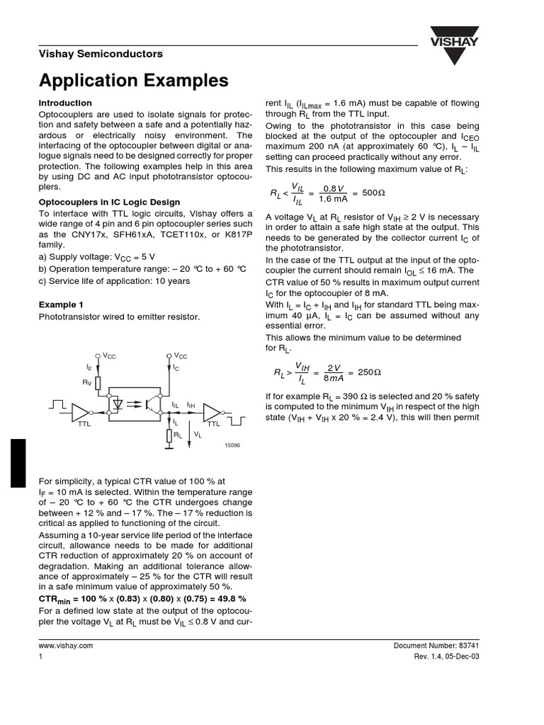 Application Examples: Vishay Semiconductors | PDF