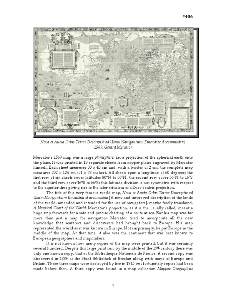 Mercator's 1569 Map | PDF | Geographic Data And Information | Infographics