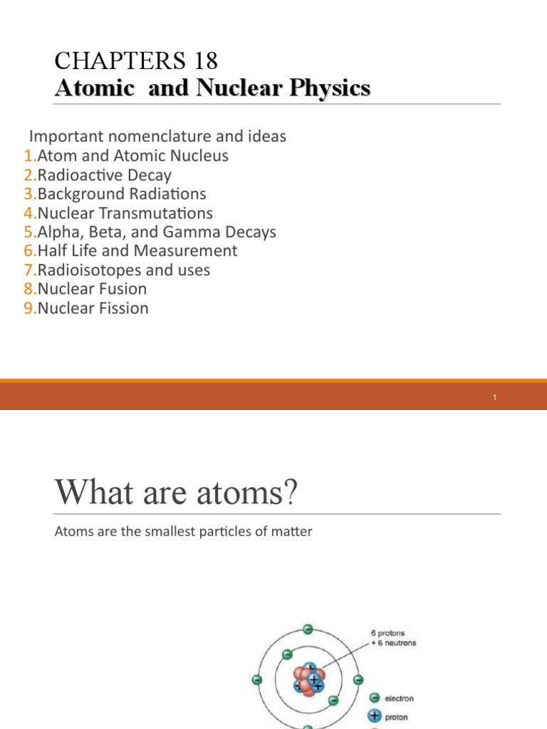Atomic and Nuclear Physics Overview | PDF | Radioactive Decay ...