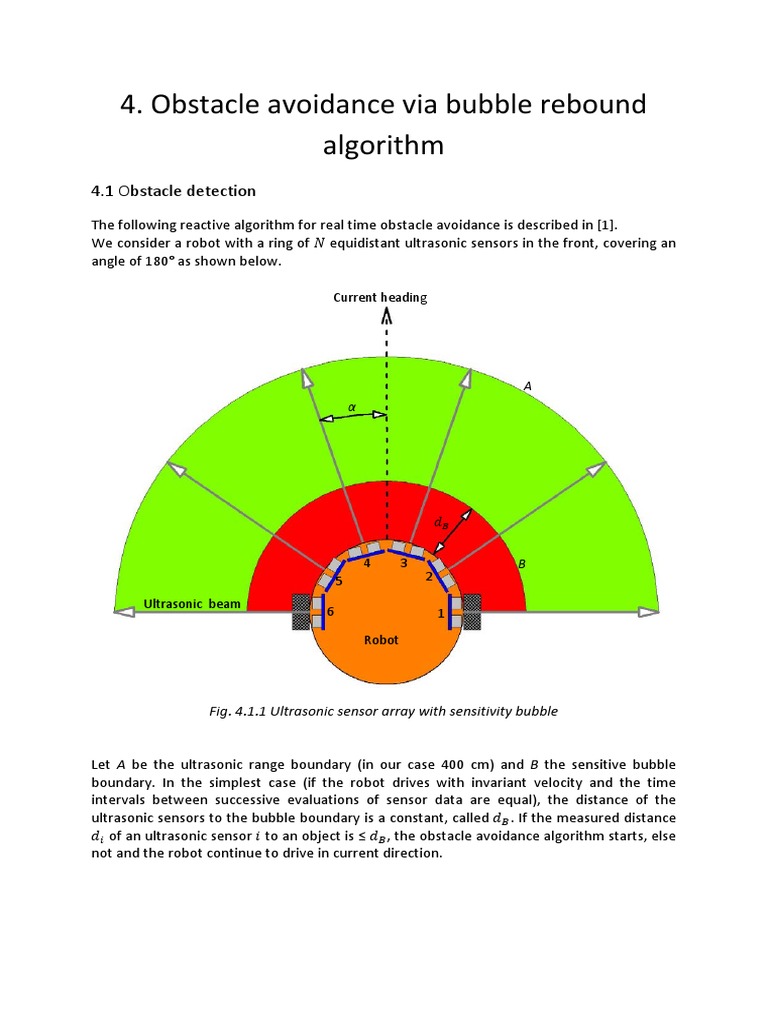 Obstacle Avoidance Via Bubble Rebound Algorithm | PDF | Mean | Ultrasound Obstacle Avoidance Via Bubble Rebound Algorithm | PDF | Mean | Ultrasound
