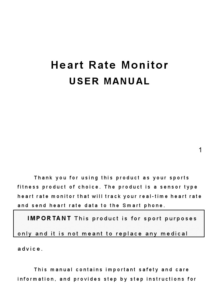 Heart Rate Monitor: User Manual | PDF | Ios | Tablet Computer
