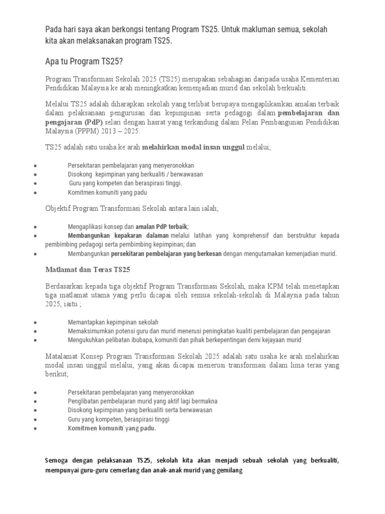 Program TS25 | PDF