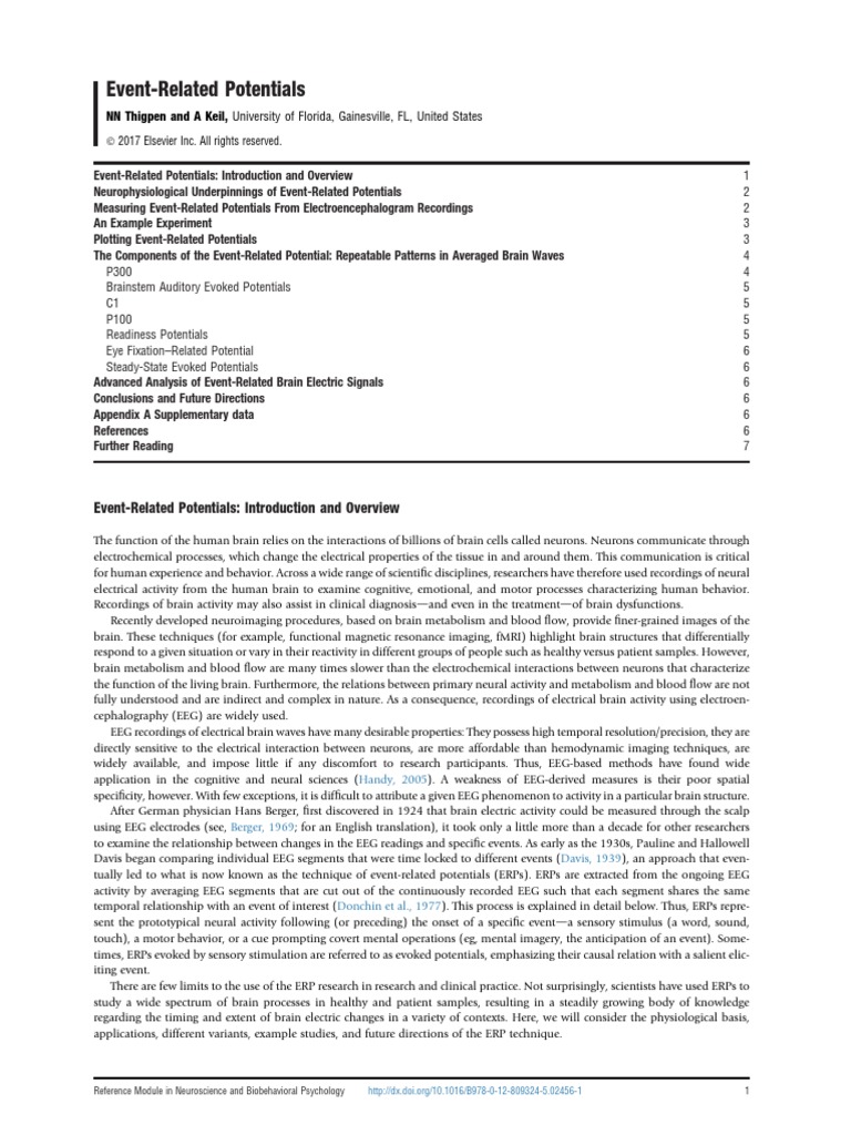 Event-Related Potentials-1 | PDF | Event Related Potential ...