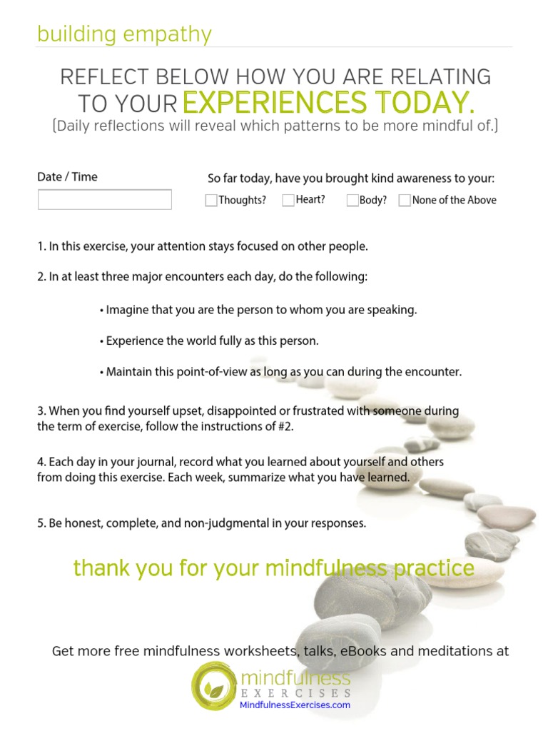 Building Empathy-Mindfulness Exercises | PDF