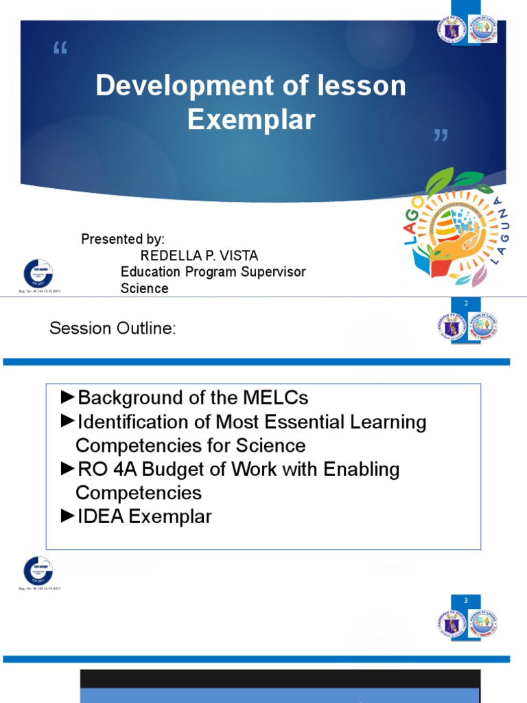 Development of Lesson Exemplar: Presented By: Redella P. Vista ...
