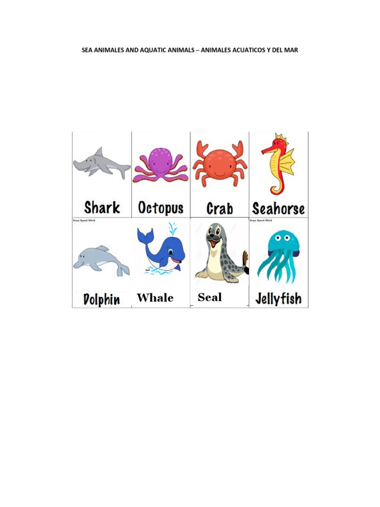 Sea Animals | PDF