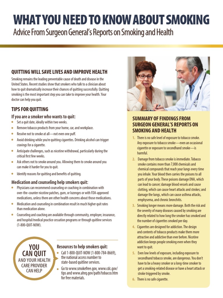 What You Need To Know About Smoking: Advice From Surgeon General's ...