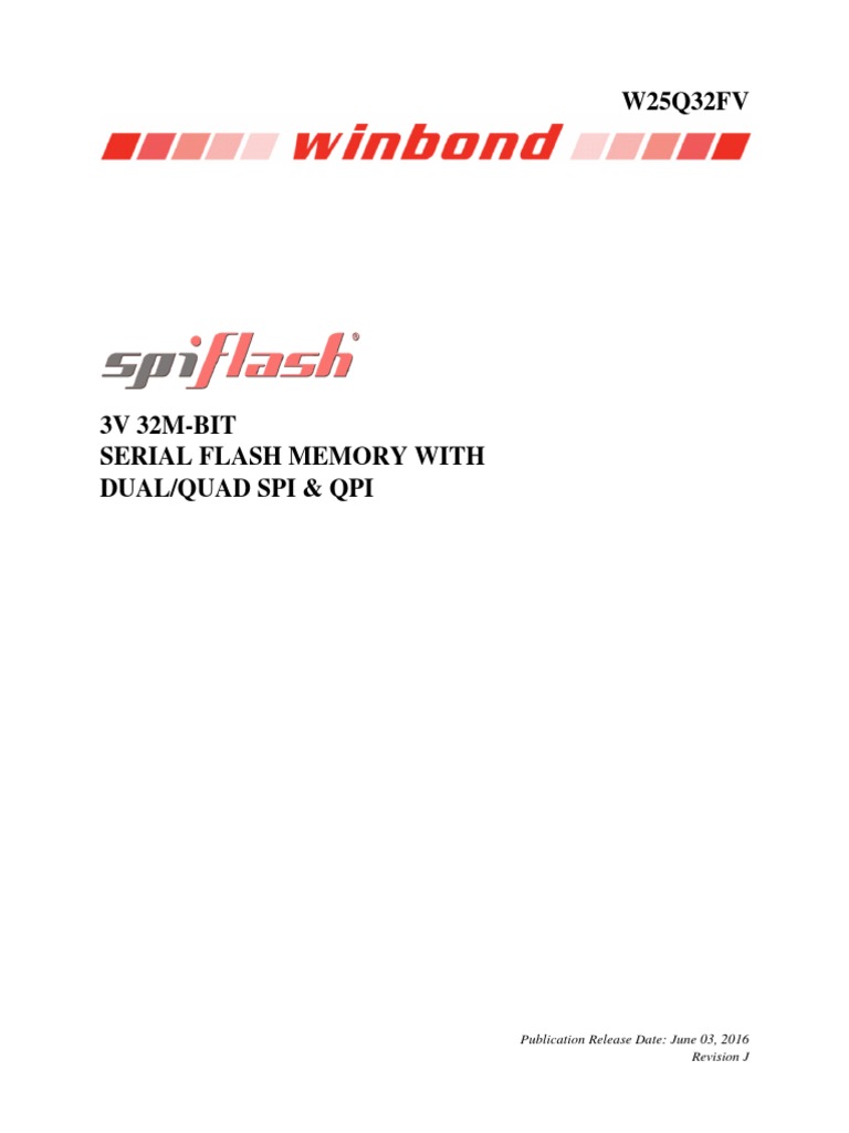 BIOS FLASH EEPROM Winbond w25q32fv Revj 06032016 PDF | PDF | Flash Memory | Input/Output