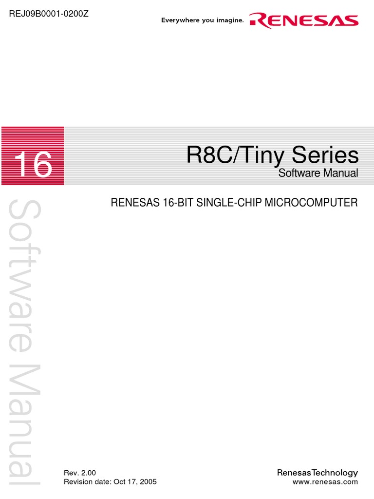 MCU - R8C27 - RENESAS R8C26 R8C27 - SOFTWARE MANUAL Rej09b0001 - r8csm ...