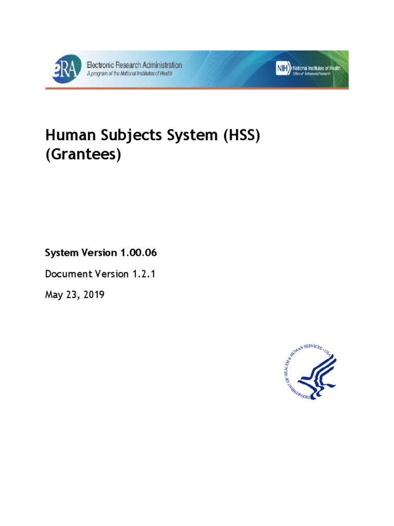 Human Subjects System (HSS) (Grantees) | PDF | National Institutes Of ...