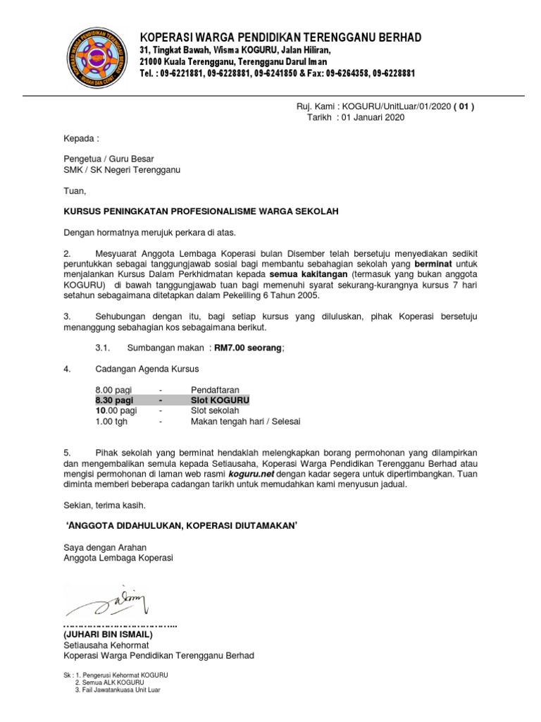 Surat Makluman LADAP 2020 | PDF