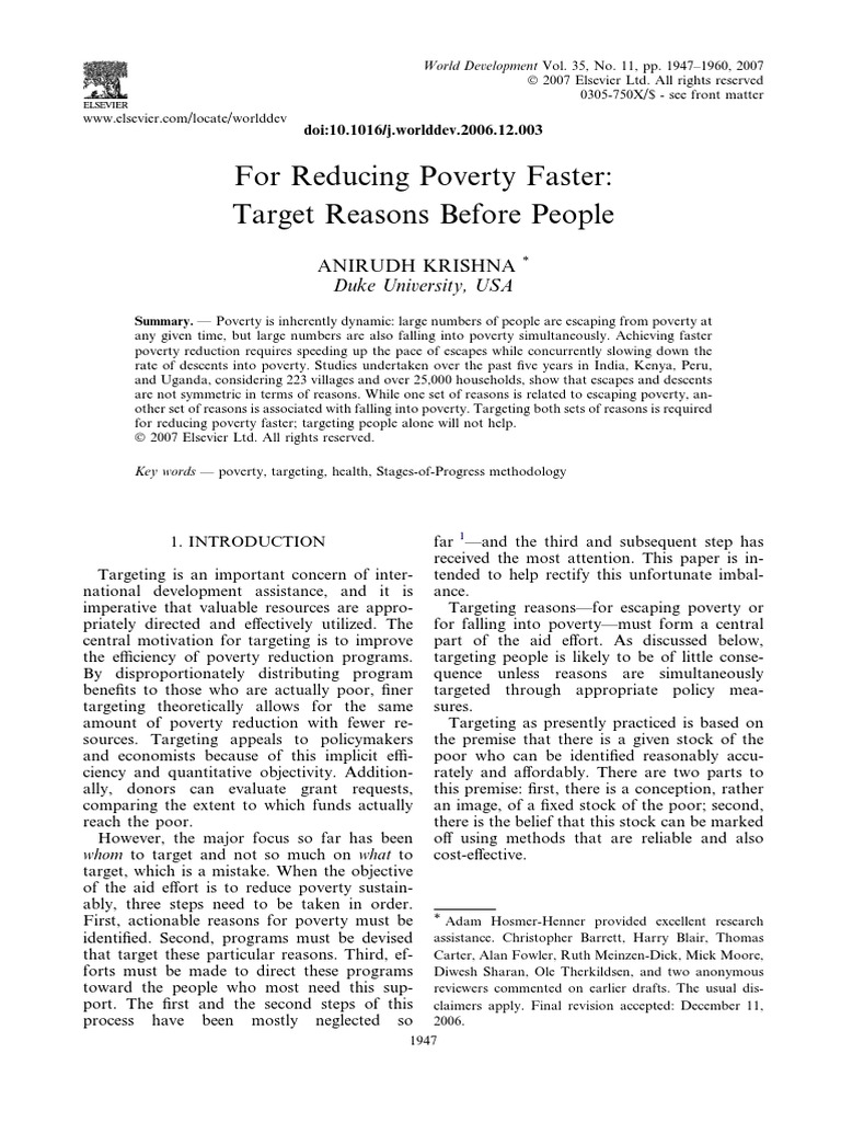 For Reducing Poverty Faster | PDF | Poverty Reduction | Poverty