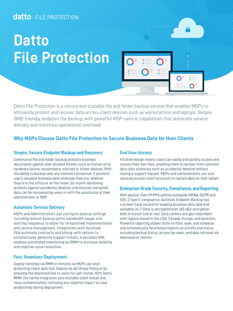 Datto File Protection | PDF | Backup | Encryption