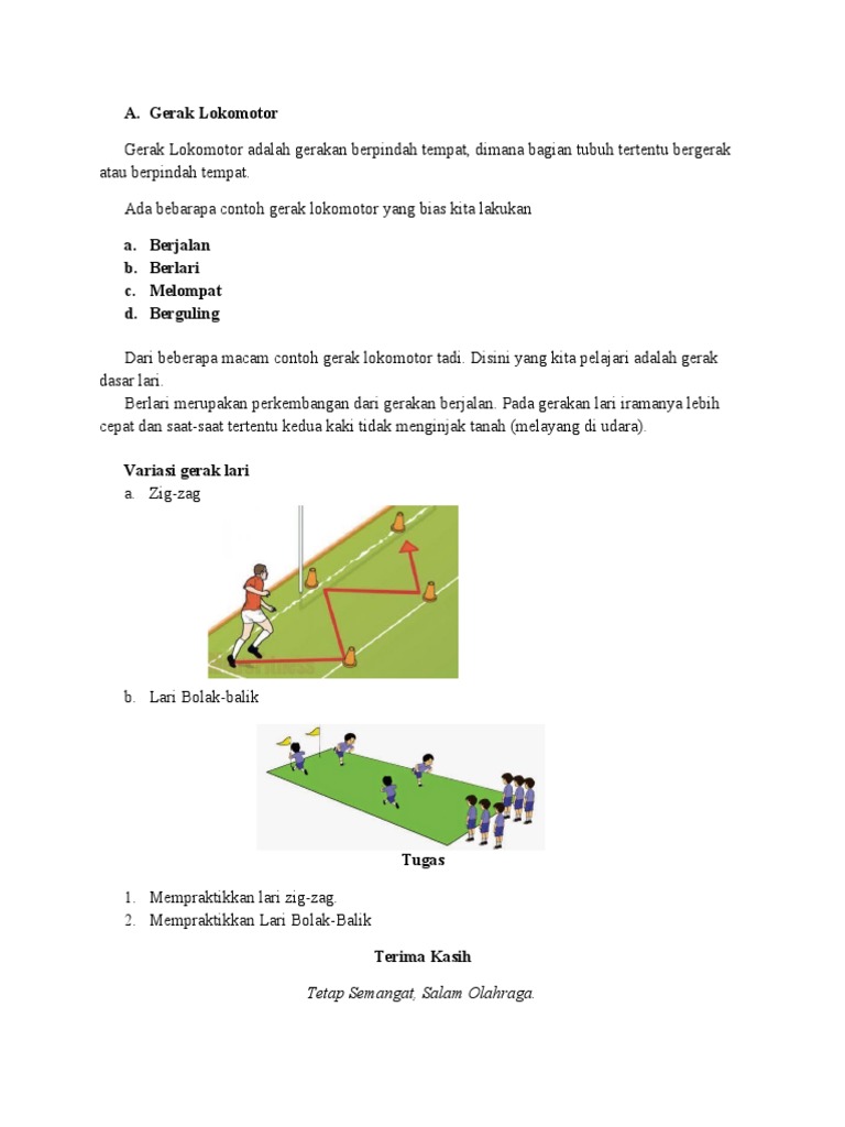 Gerak Lokomotor dan Variasi Lari Zig-Zag dan Bolak-Balik | PDF