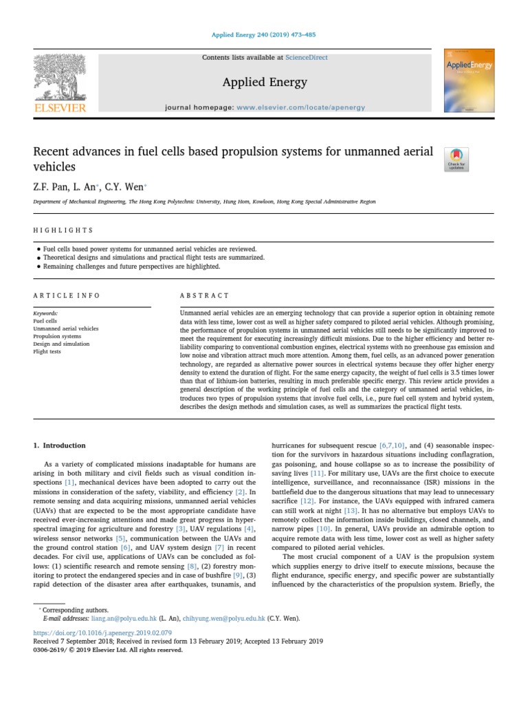 Applied Energy: Sciencedirect | PDF | Fuel Cell | Unmanned Aerial Vehicle