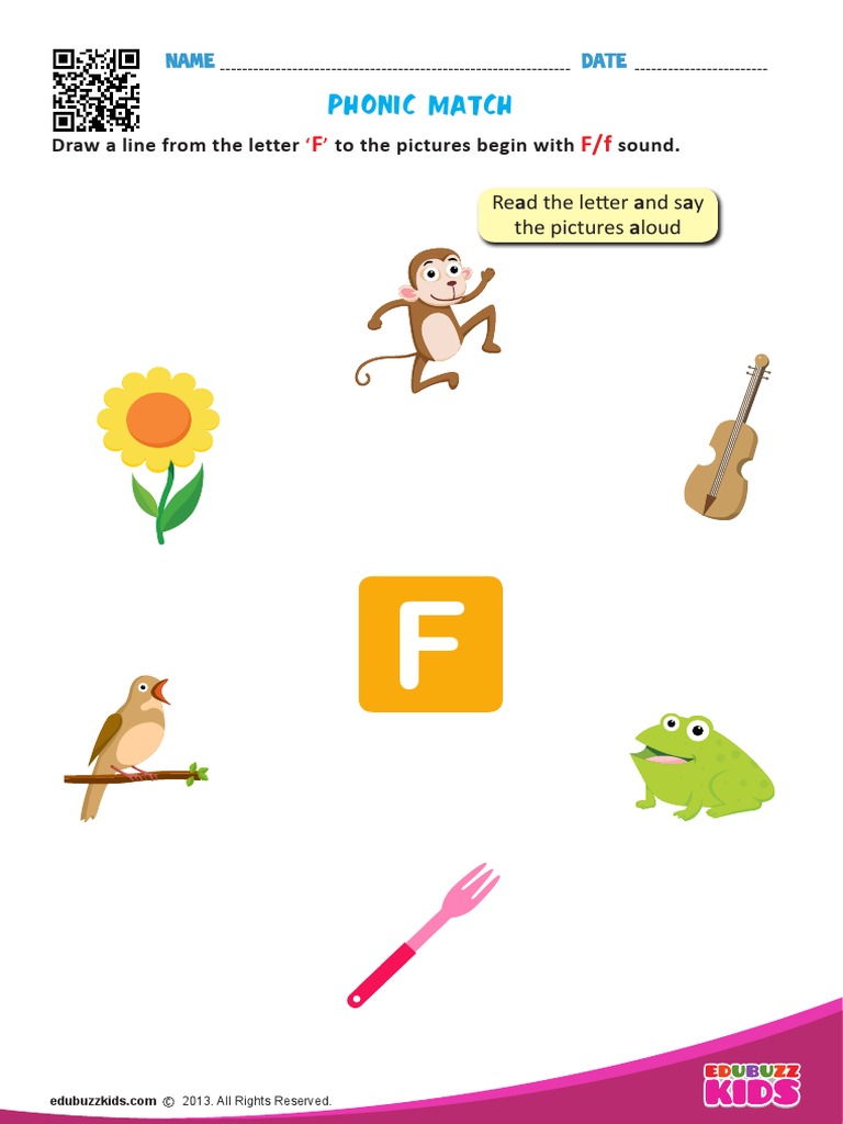 Phonics Activity: Letter F Matching | PDF