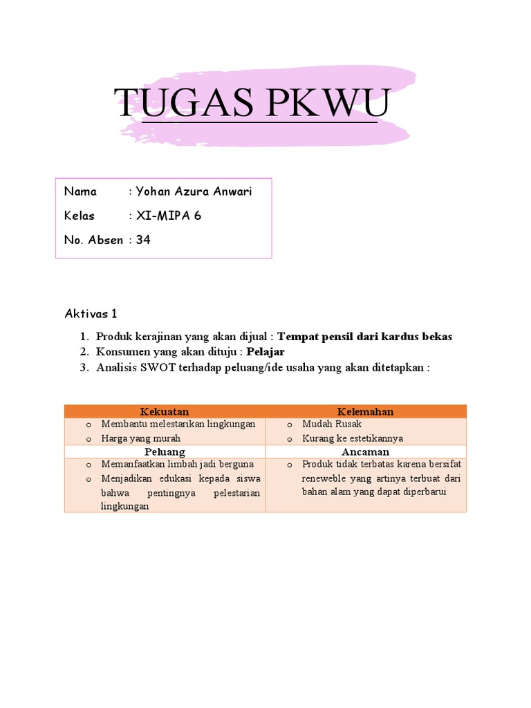 PKWU by Yohan Azura | PDF