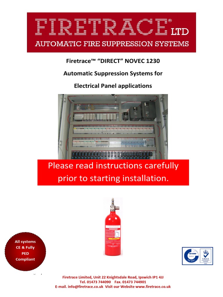 Firetrace Direct Novec 1230 Systems Electrical Panels Installation ...