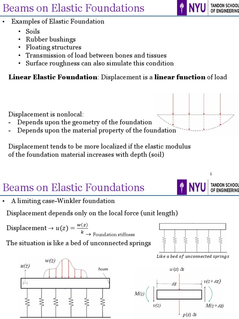 Beams on Elastic Foundations | PDF | Bending | Ordinary Differential ...