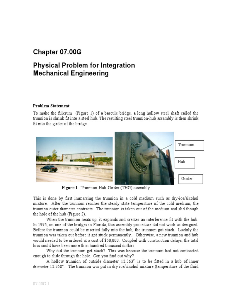Chapter 07.00G Physical Problem For Integration Mechanical Engineering ...
