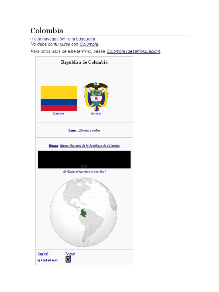 Datos clave sobre Colombia | PDF | Colombia | Imperio español