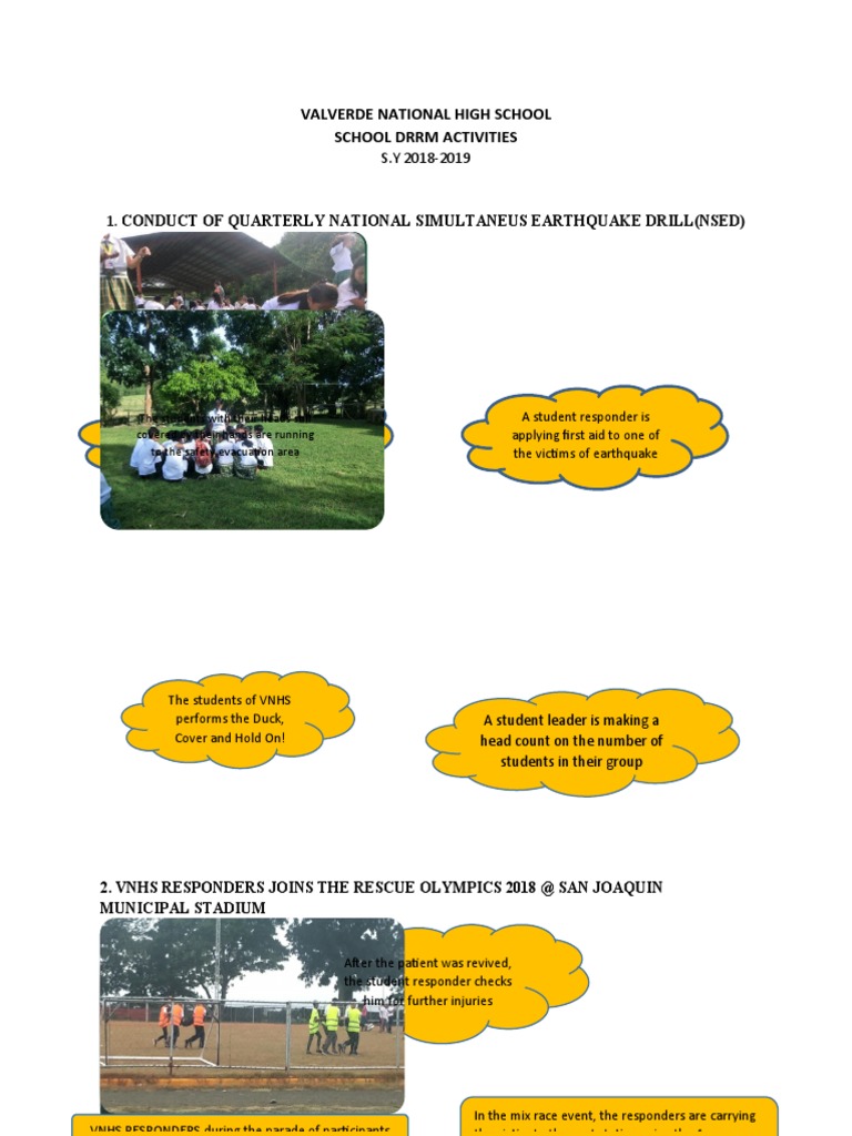 VNHS DRRM Activities 2018-2019 | PDF