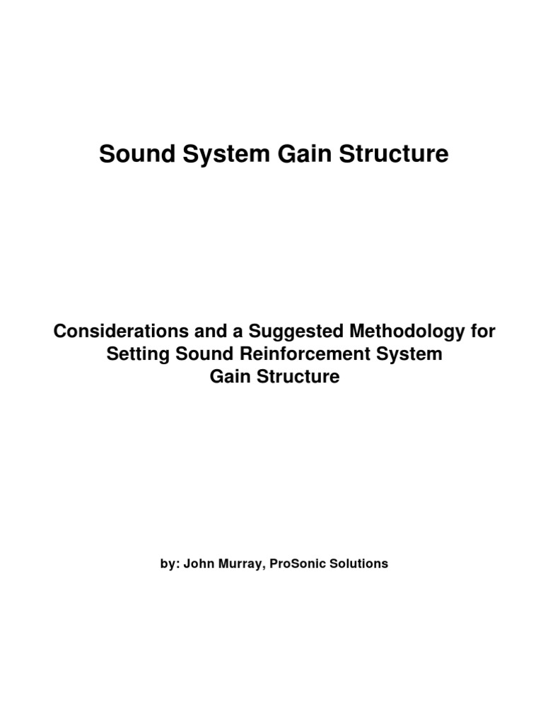 Sound System Gain Structure | PDF | Decibel | Amplifier