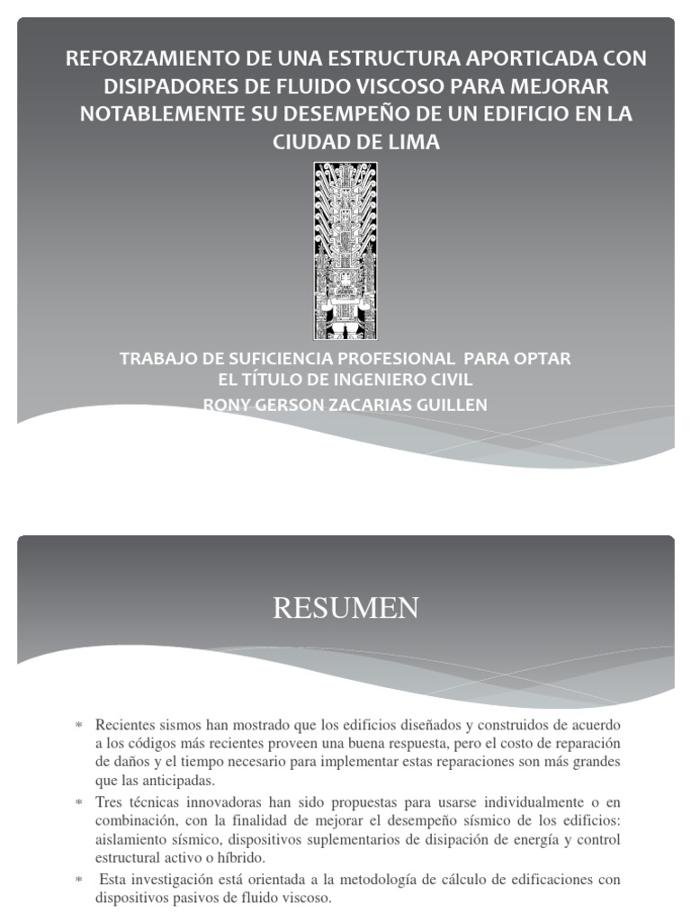 Reforzamiento de Una Estructura Aporticada Con Disipadores de | PDF | Rigidez | Temblores