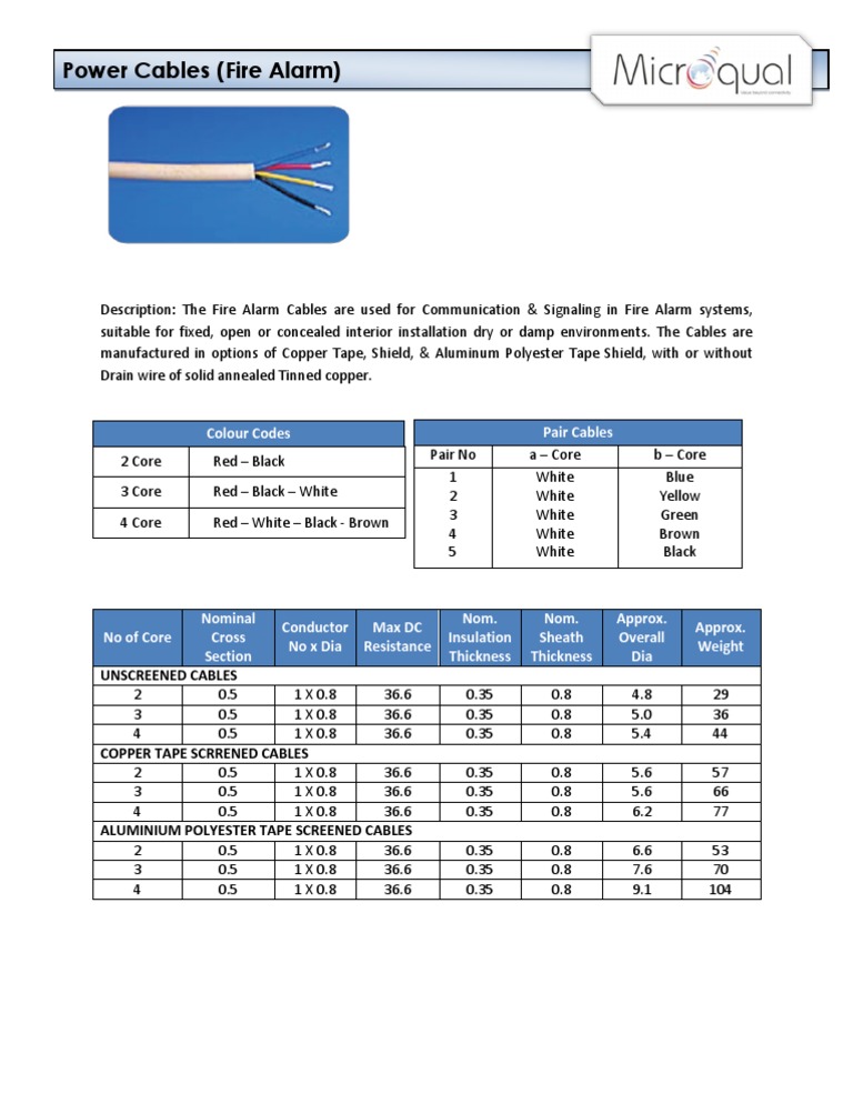 Fire Alarm Wire Color Code Guide | PDF