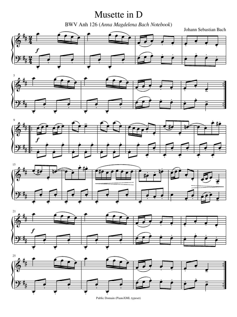 Bach Musette in D BWV Anh. 126 PDF | PDF