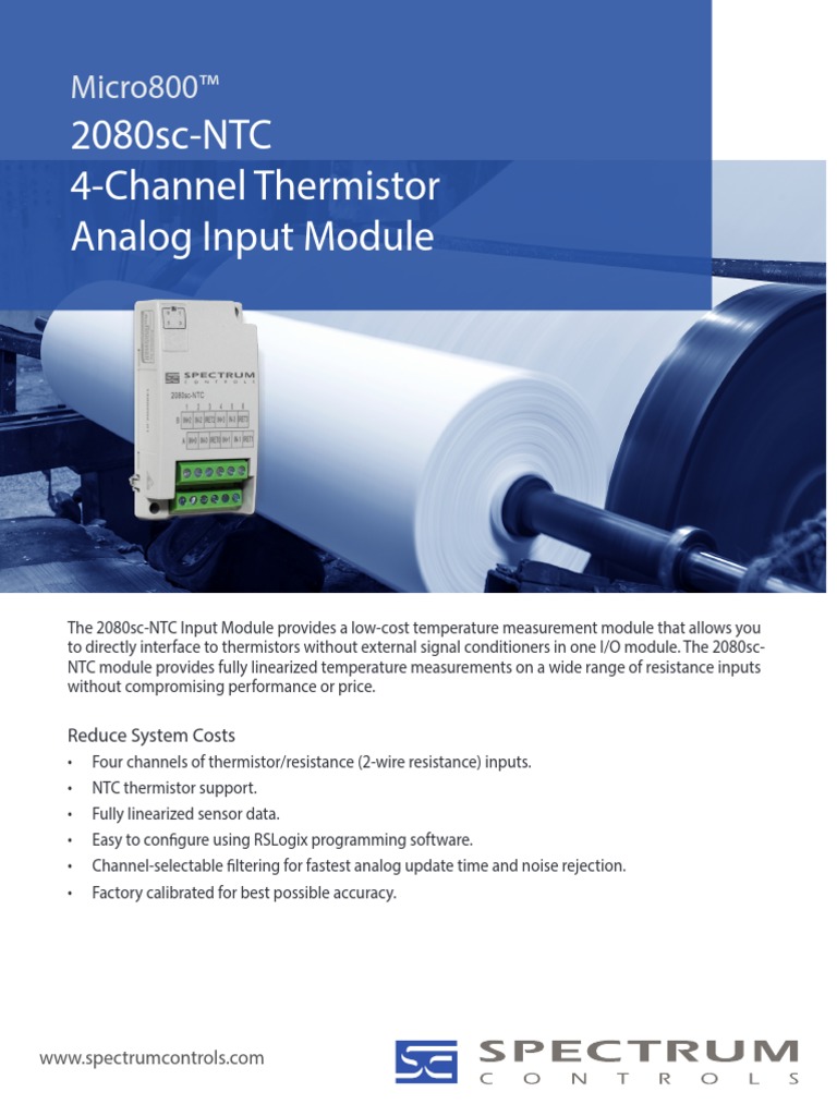 2080sc-NTC 4-Channel Thermistor Analog Input Module: Micro800™ | PDF ...
