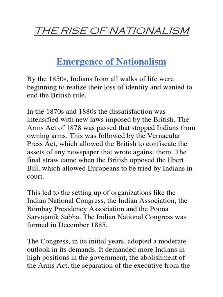 The Rise of Nationalismjhnn | PDF | British Raj | Indian Independence ...