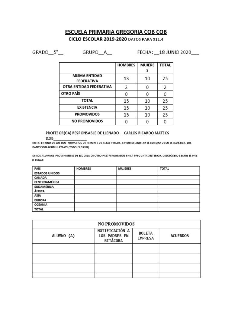 Formato para El Llenado de La 911.4 GCC | PDF