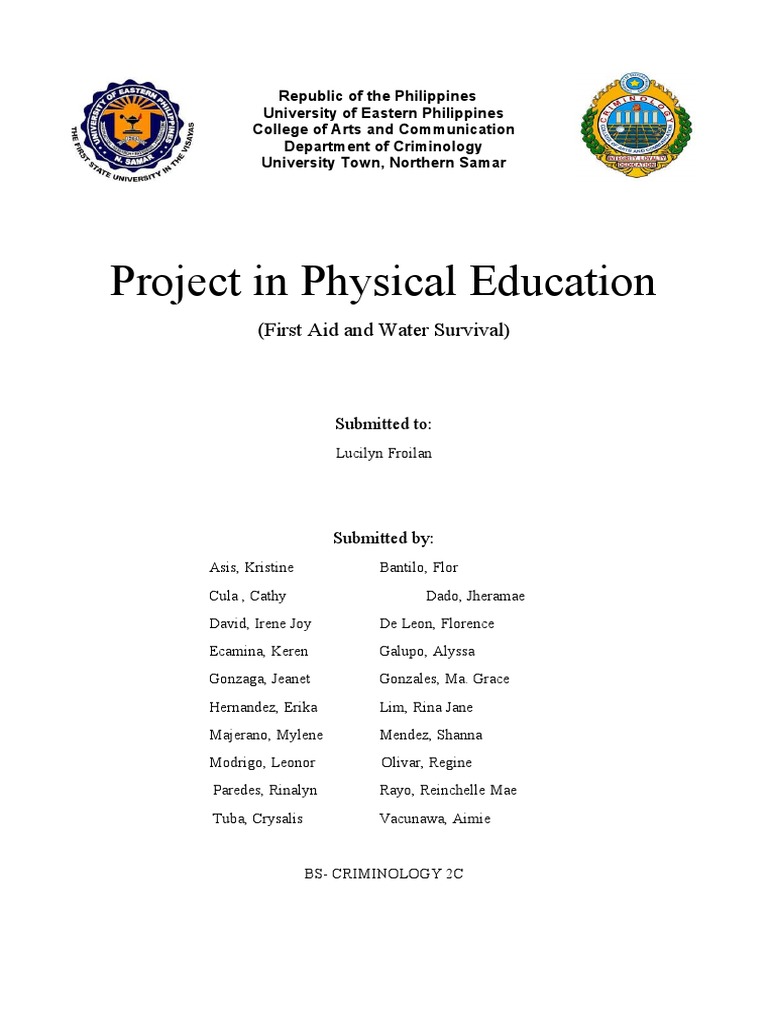 Project in Physical Education: (First Aid and Water Survival | PDF ...