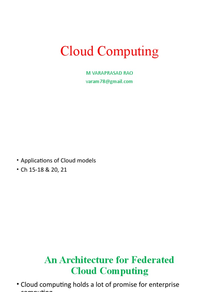 Cloud Computing: M Varaprasad Rao | PDF | Cloud Computing | Domain Name System