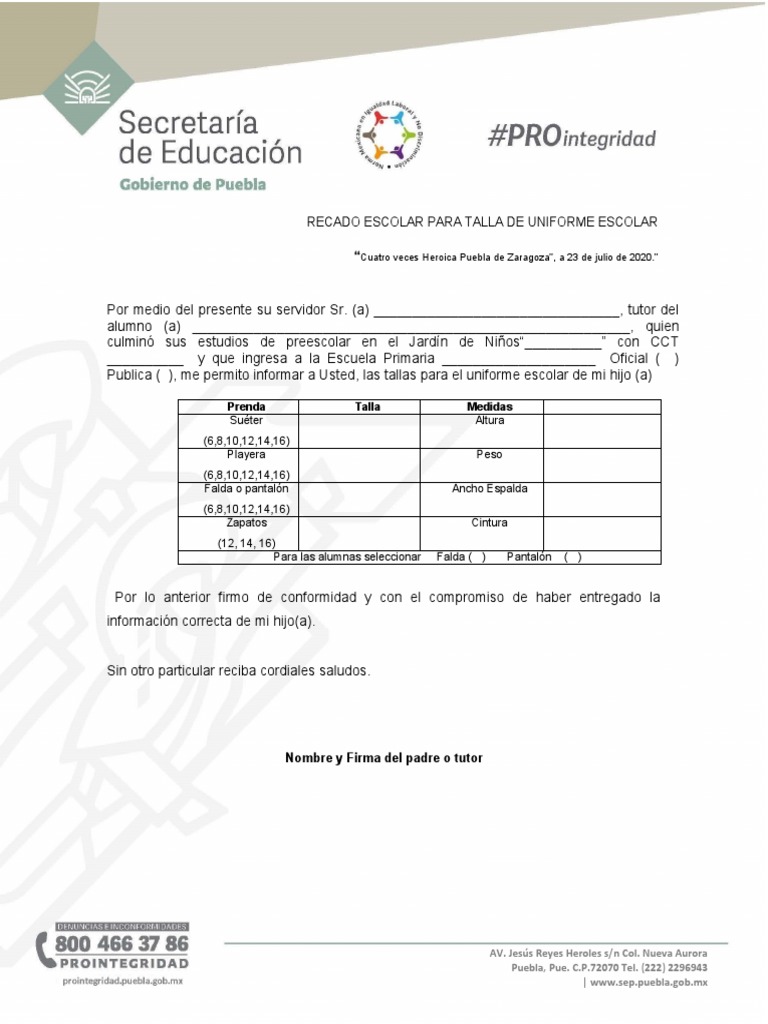 Recado Escolar | PDF