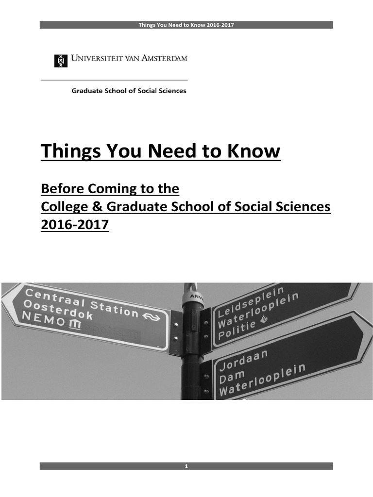 Things You Need To Know: Before Coming To The College & Graduate School ...