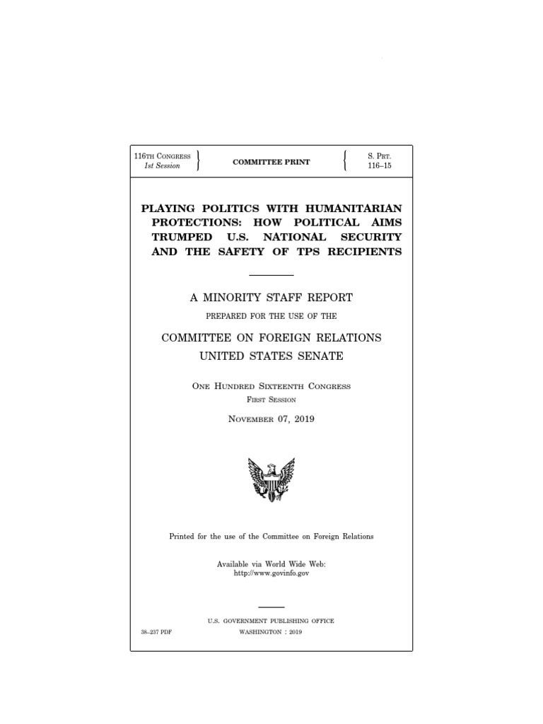 TPS Report FINAL | PDF | Donald Trump | American Government